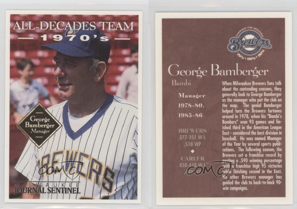 2000 Milwaukee Journal Sentinel Brewers All-Decades Team George ...