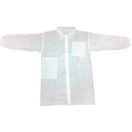 Condor 32Kf56 Condor Disposable Lab Coat, Polypropylene, Snaps Closure ...