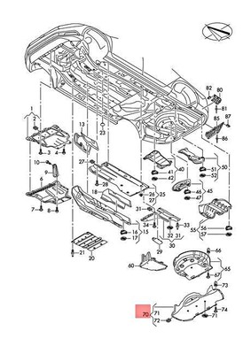 Genuine VW Arteon Passat 4Motion Variant Santana 3G2 Underbody Trim ...