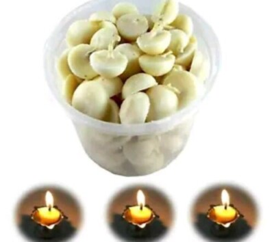 Pure Cow Ghee Wicks(Pack of 40 Pcs) / Readymade Ghee Cotton Wicks/Diya ...