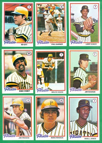 1978 TOPPS PITTSBURGH PIRATES TEAM SET NM PARKER CANDY GARNER STARGELL ...