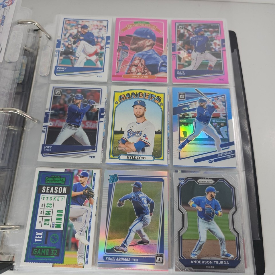Texas Rangers Baseball Card Collection In Binder 54 Sleeves of Cards | eBay
