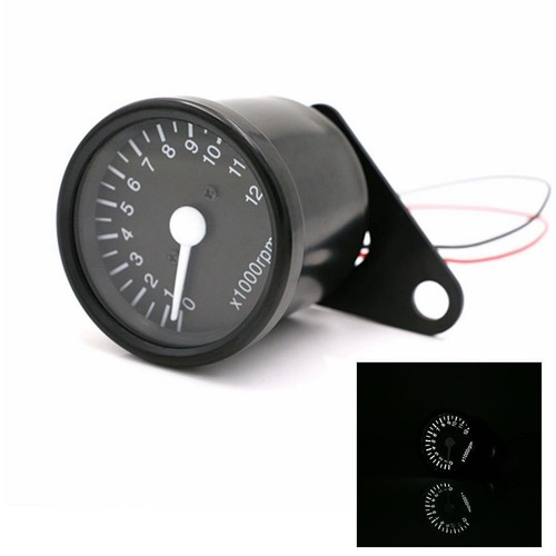 12000RPM LED Balck Motorcycle Tachometer Speedometer Gauge Kit Bracket ...