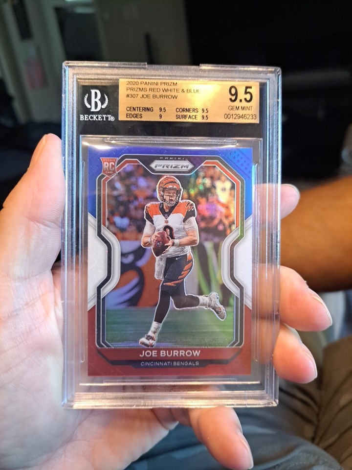 2x - 2020 PRIZM RED ICE & RWB JOE BURROW ROOKIE LOT.......BGS 9.5 GEM ...