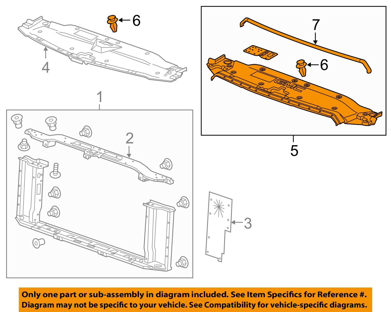 GMC GM OEM Radiator Core Support-Sight Shield Splash Cover Panel ...
