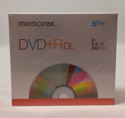 Memorex DVD+RDL 8X 8.5GB 250 min 5PK Sealed | eBay