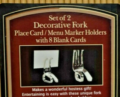 ThirstyStone Decorative Fork Place Card or Menu Marker Holders 2 piece ...
