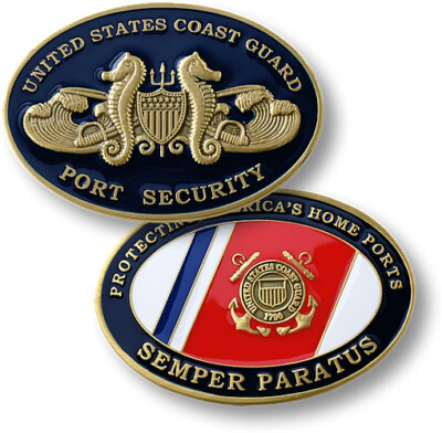 UNITED STATES COAST GUARD PORT SECURITY OFFICER GOLD 2" CHALLENGE COIN ...