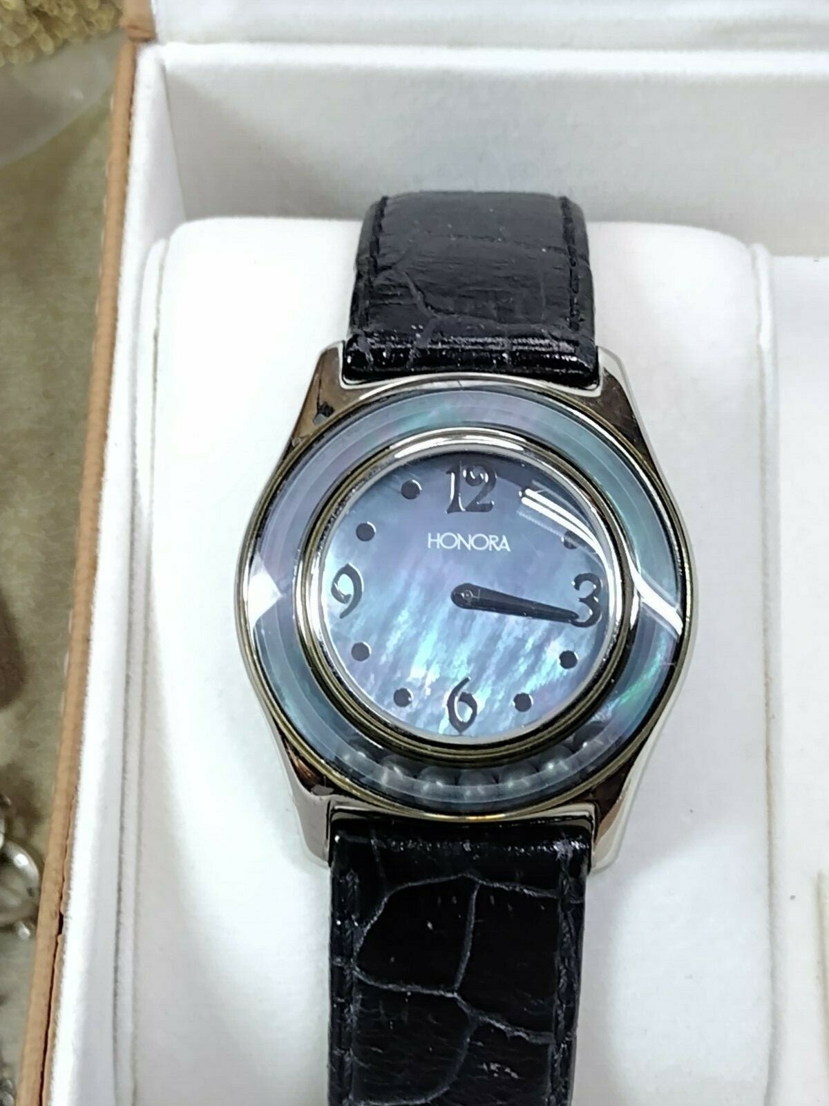 Honora Mother of Pearl Floating Pearls Watch Analog Quartz Leather Band ...