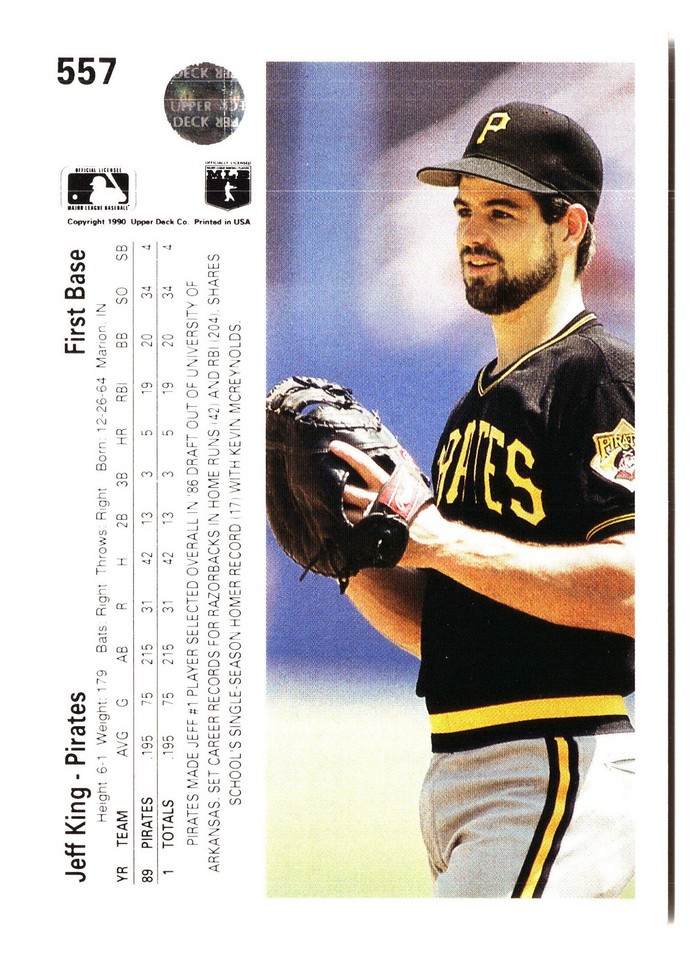1990 Upper Deck Jeff King Pittsburgh Pirates #557 | eBay
