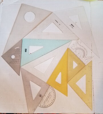 vintage 12 vinyl triangle acute drawing drafting quilting craft Hilex ...