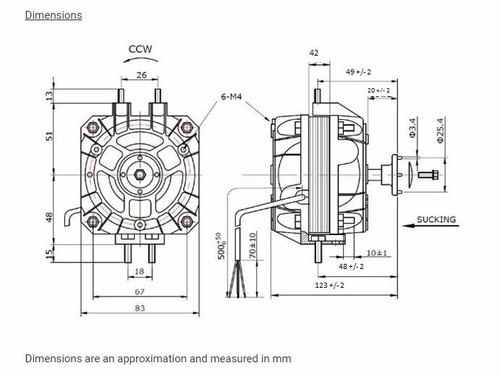 SQUARE FAN MOTOR 25W SHORT SHAFT 1300~1500RPM 0.2A 240V - COOL ROOM FAN ...