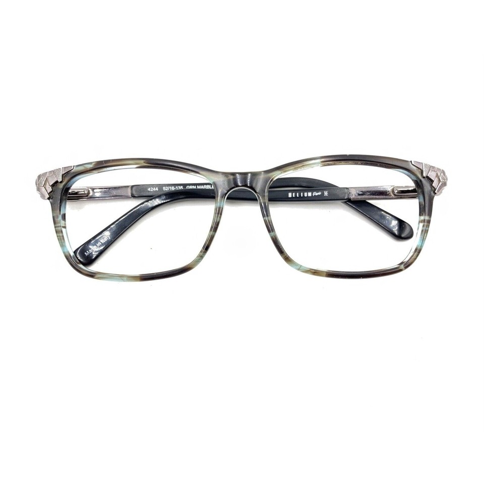 Helium 4244 Green Marble Tortoise Eyeglasses Frames 52-16 135 Italy Men ...