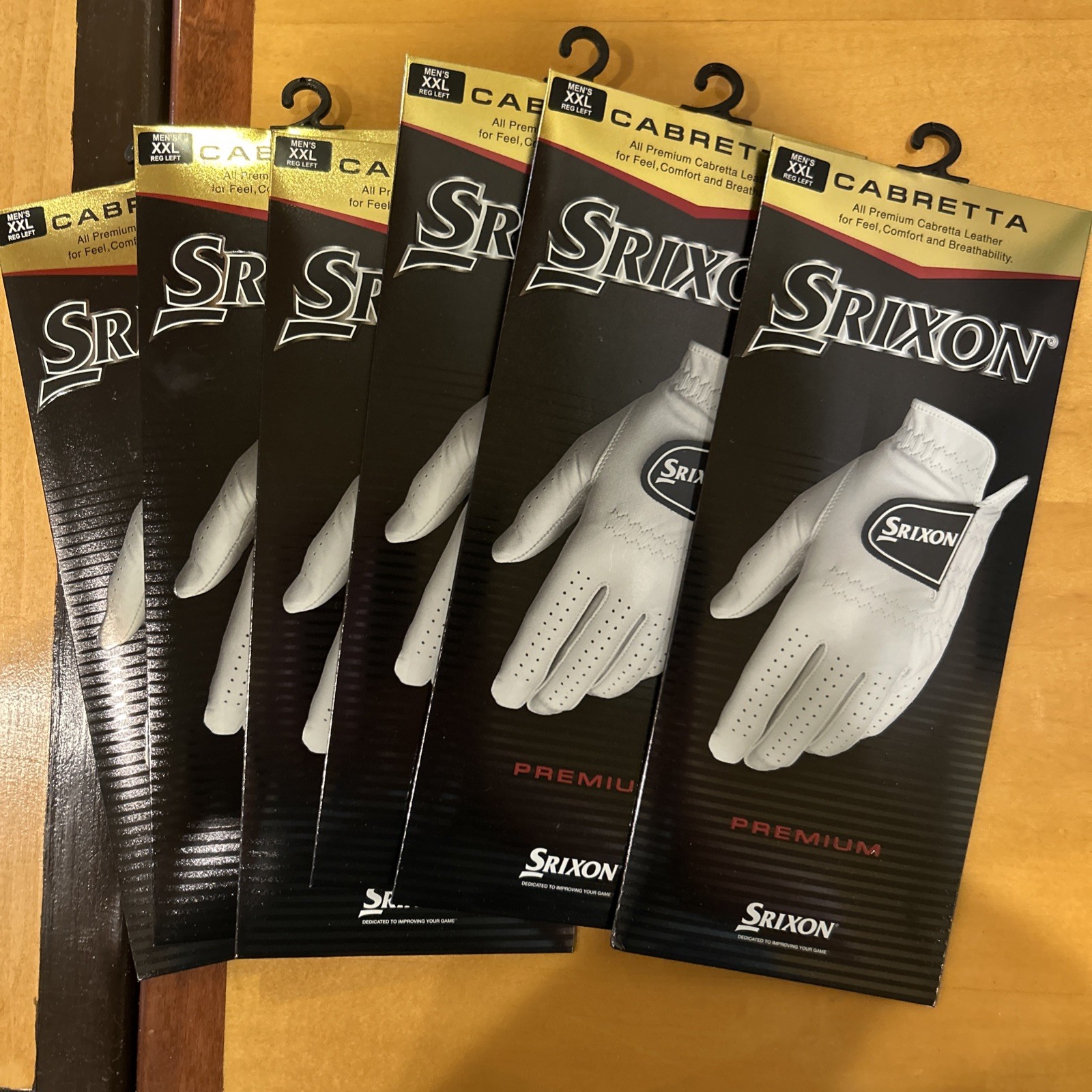Brand New! 6 Srixon Cabretta Premium Golf Gloves, Regular, LH for RH ...