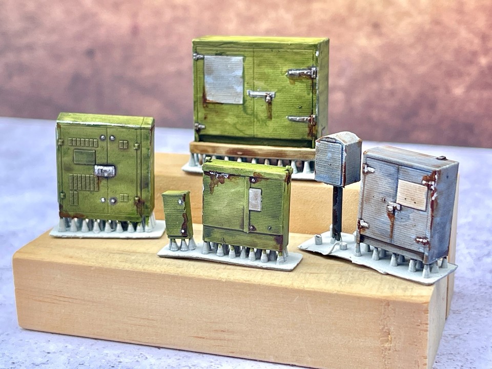 Road Rail Side Utility Boxes Set OO GAUGE 1:76 Model Railway Scenery ...