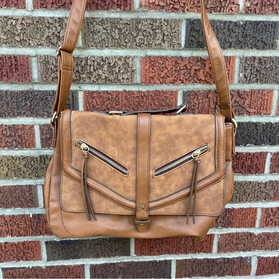 Chestnut Faux Leather Tassel Zipper Flap Crossbody Purse | eBay