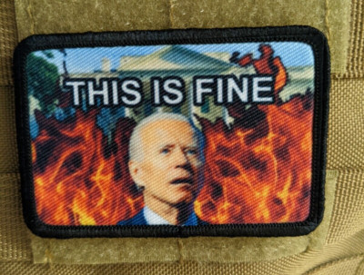 Joe Biden this is fine meme Biden sucks 2"x3" hook & loop tactical morale patch | eBay
