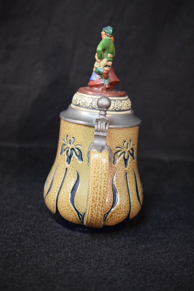 Vintage Gerz Pottery Lidded Beer Stein with Beer Hall Dancers | eBay