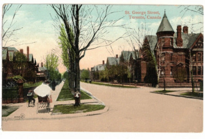 c1910 PC: Pram with Large Parasol on St George Street – Toronto, ON ...