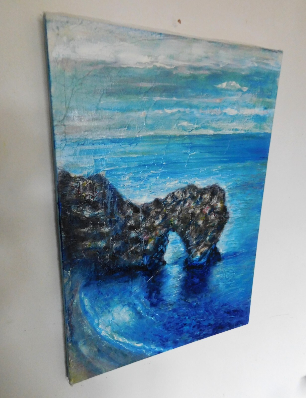 Original Oil Painting, Landscape, Signed by Nalan Laluk: "Durdle Door ...