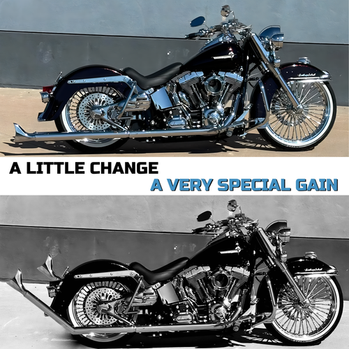 Upswept Fishtail Slip Ons for True Dual Exhaust Systems Harley Softail ...