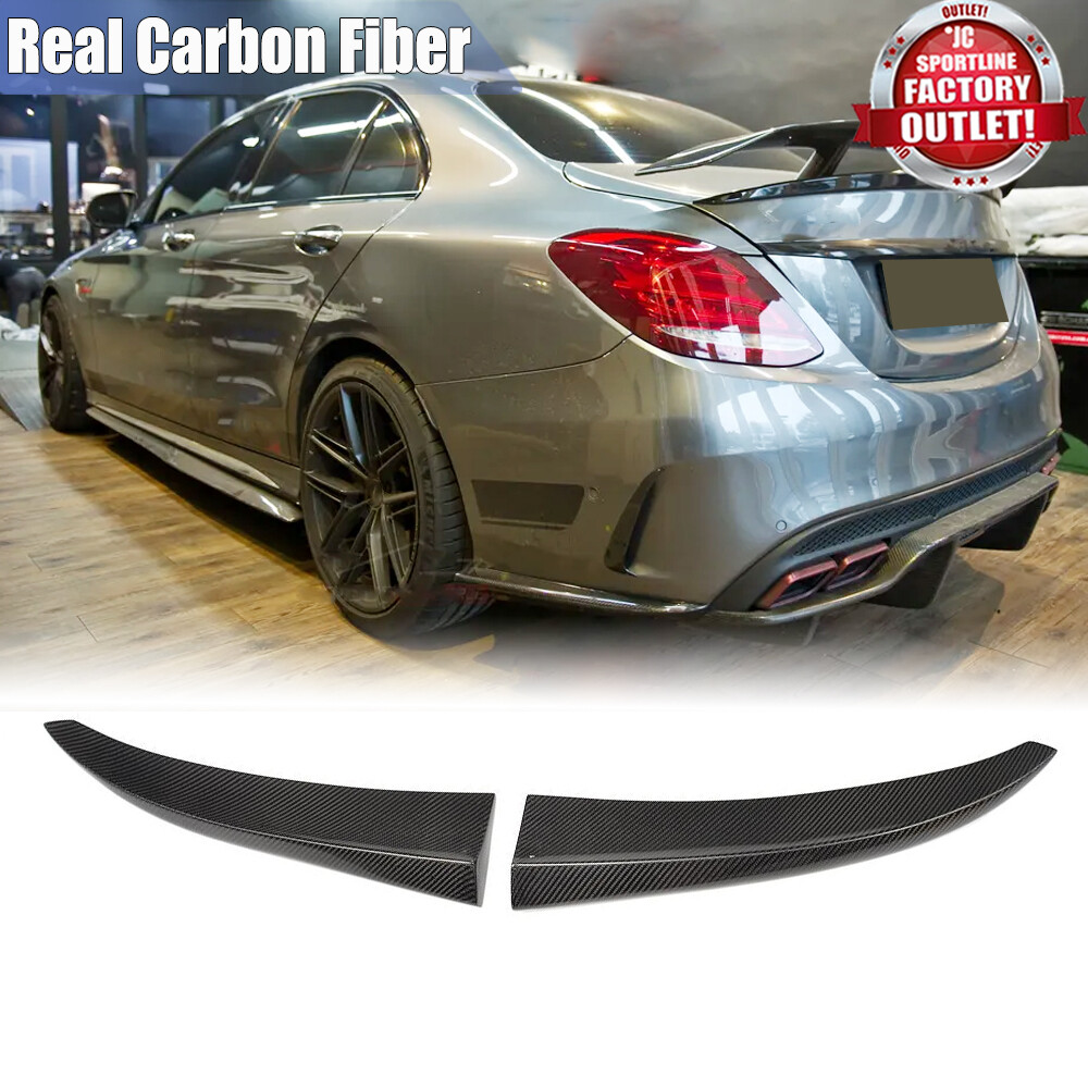 Real Carbon Rear Bumper Splitters For Benz W205 C250 C300 C43 C63 AMG ...