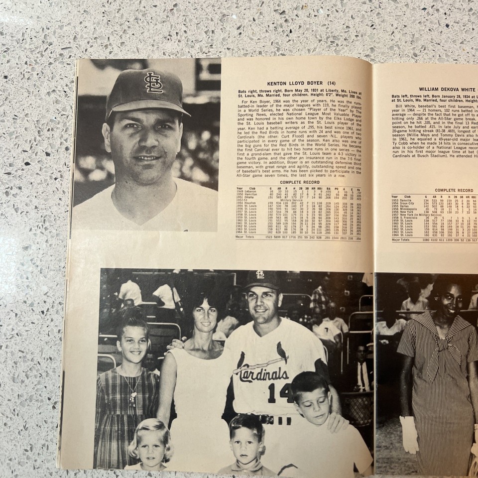 1965 ST LOUIS CARDINALS Yearbook BOB GIBSON LOU BROCK CURT FLOOD BILL ...