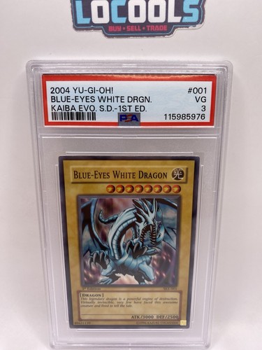2004 YUGIOH BLUE EYES WHITE DRAGON 1ST EDITION KAIBA #001 EVO S.D PSA 3 ...