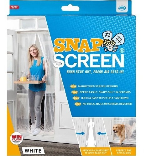 JML Snap Screen Magnetised Mesh Door Curtain: Bugs Out, Fresh Air In ...