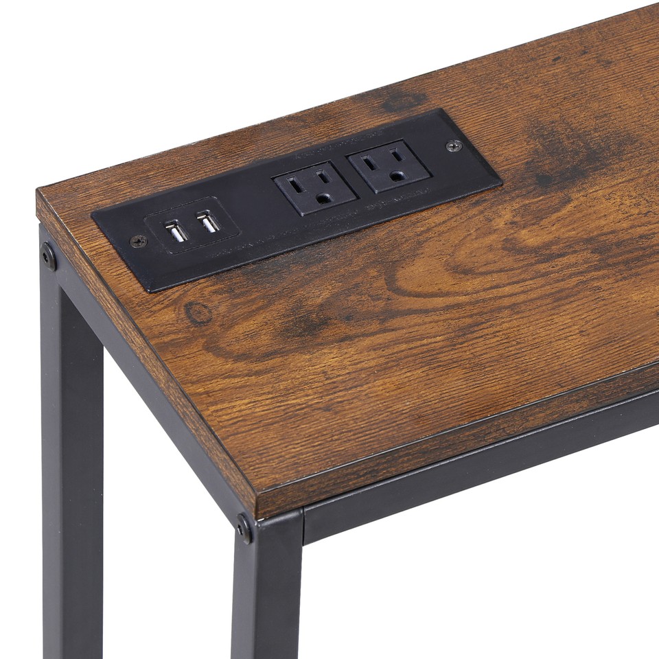 70 Inch Console Table with Outlet Sofa Table Narrow Entryway Table ...