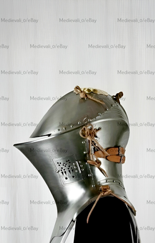 18GA Medieval Steel German Frog Mouth Helmet Heavy Tournament Frog ...