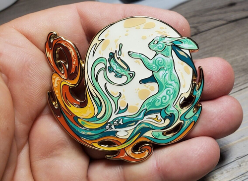 Fairy Tale Mid-Autumn Festival Jade Rabbit Pin Mythological Chinese Art ...