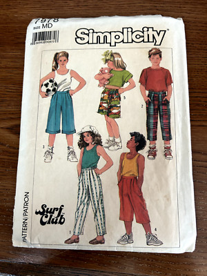 Simplicity Pattern 7978 BOYS GIRLS PANTS 4 LENGTHS Sz MD 8-10 | eBay