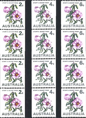 1970-1975 Australian Wildflowers MNH Strips Set 4x[2c/4c/6c] Desert ...