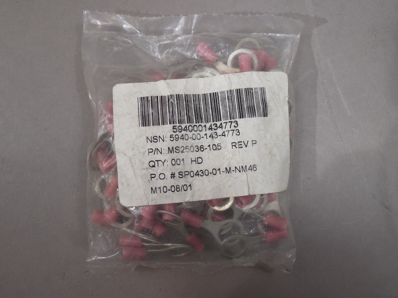 Molex+MS25036-105+Insulated+Ring+Terminal+Lot-of-1000+AWG+22-18+For+a+3 ...