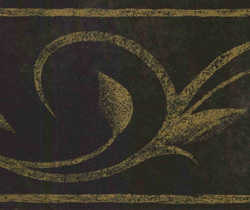BLACK BOLD MODERN LEAF SCROLL WALLPAPER BORDER B0666 | eBay