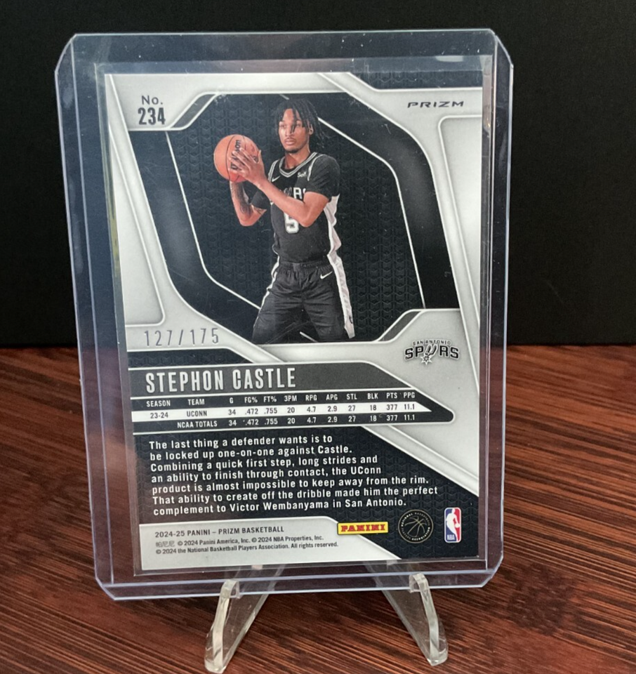 2024-25 Panini Prizm Stephon Castle # 234 RC Rookie White /175” PACK ...