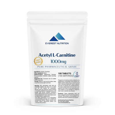 Acetyl L-Carnitine ALCAR 1000mg Tab – Energy, Brain, Focus & Cognitive ...