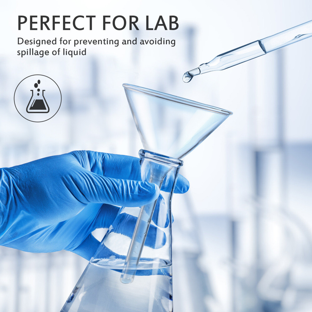 4 Pcs Short Tube Glass Funnel Funnels for Kitchen Use Filling Bottles ...