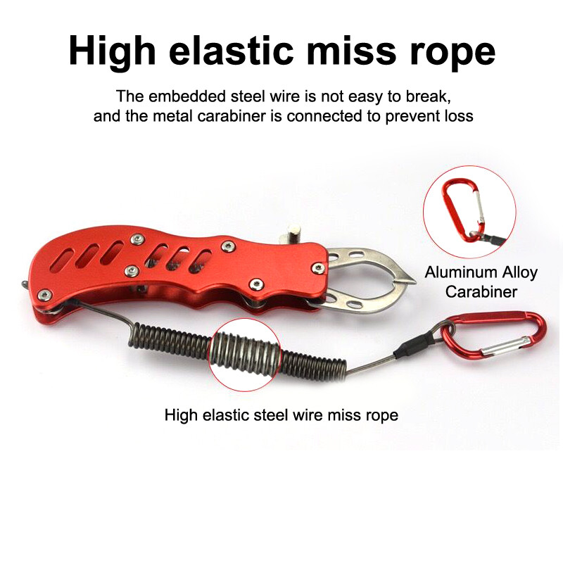 Light Fish Lip Holder Fishing Gripper 21.5CM Metal Fish Grip Red/Blue ...