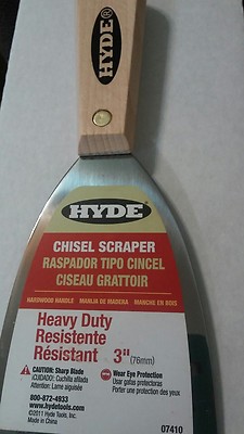 Hyde Tools 3" Stiff Chisel Scraper Hardwood Handle PN 07410 | eBay