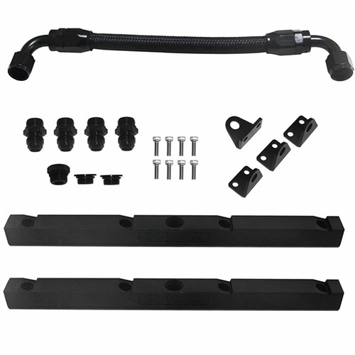 Billet Fuel Rail Kit AN8 w/ EFI Type Hose Line for LS LS1 LS6 V8 Intake ...