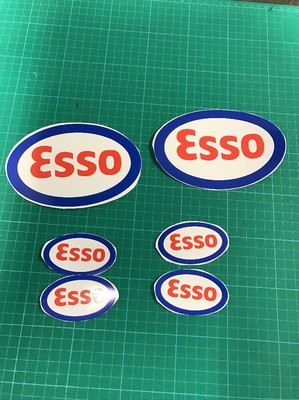 X6 Esso Retro Decal Stickers Rally race Fuel Bp Garage Classic Tool Box ...