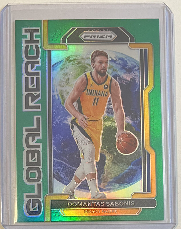 2021-22 Panini Prizm - Global Reach Green Prizm #10 Domantas Sabonis ...