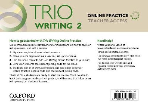 Trio Writing: Level 2: Online Practice Teacher Access Card: Building ...