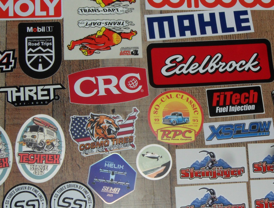 Lot of 51 Misc Race Car Racing Decals Stickers QA1 Edelbrock Wilwood ...