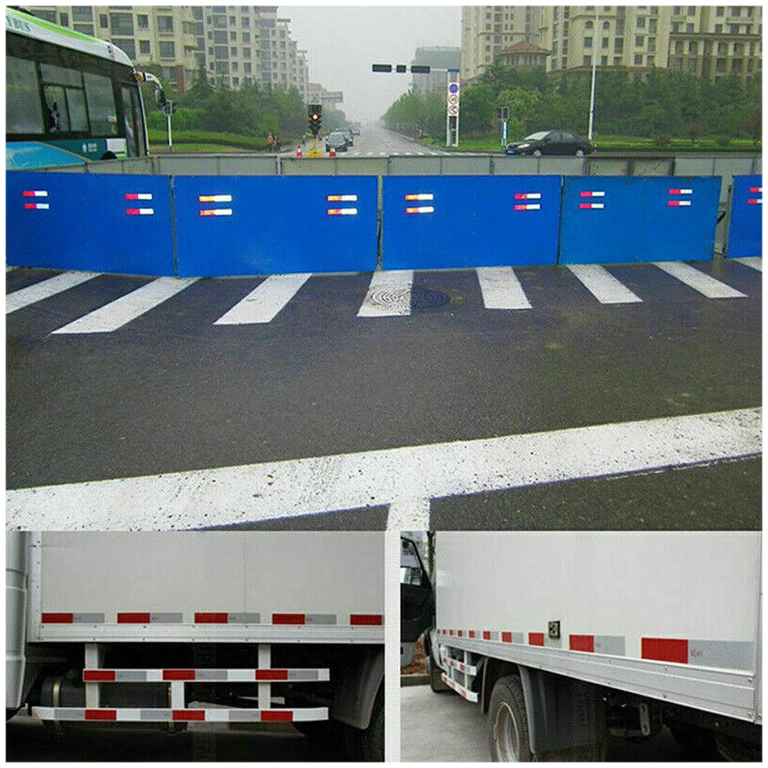 50x Reflektierende Warn Streifen Stoßstange Sicherheit Aufkleber ...