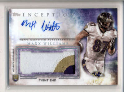 MAXX WILLIAMS 2015 TOPPS INCEPTION ROOKIE 3-COLOR PATCH AUTOGRAPH AUTO ...