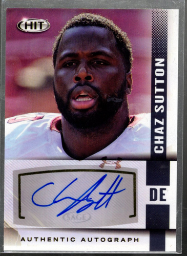 A7029- 2014 SAGE HIT Autographs Black #A57 Chaz Sutton Auto - NM-MT | eBay
