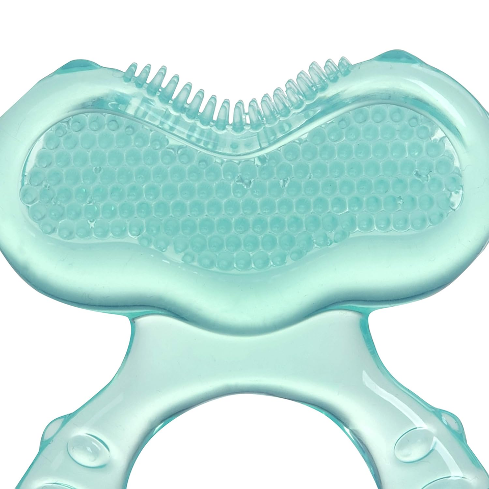 Silicone Teethe-Eez Teether with Bristles, Includes Hygienic Case, Aqua ...